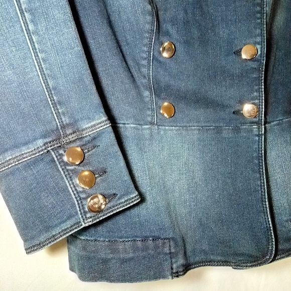 bebe | Jackets & Coats | Bebe Denim Band Jacket | Poshmark